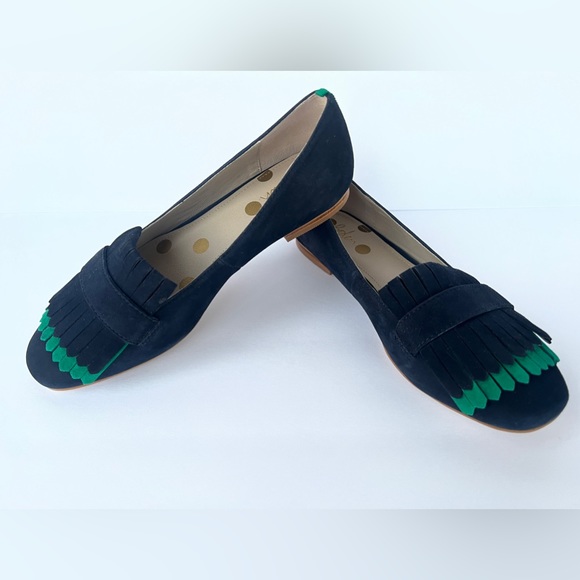 Boden | Shoes | Boden Melody Fringe Loafers Navyforest Suede Size Euro ...